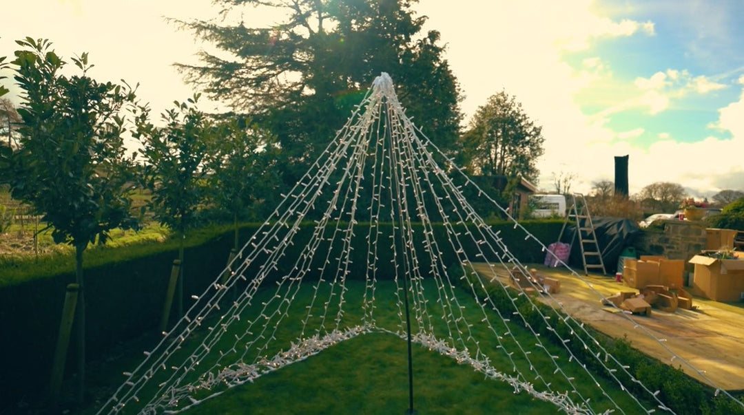 Create a Garden Glow with a DIY Fairy Light Pyramid