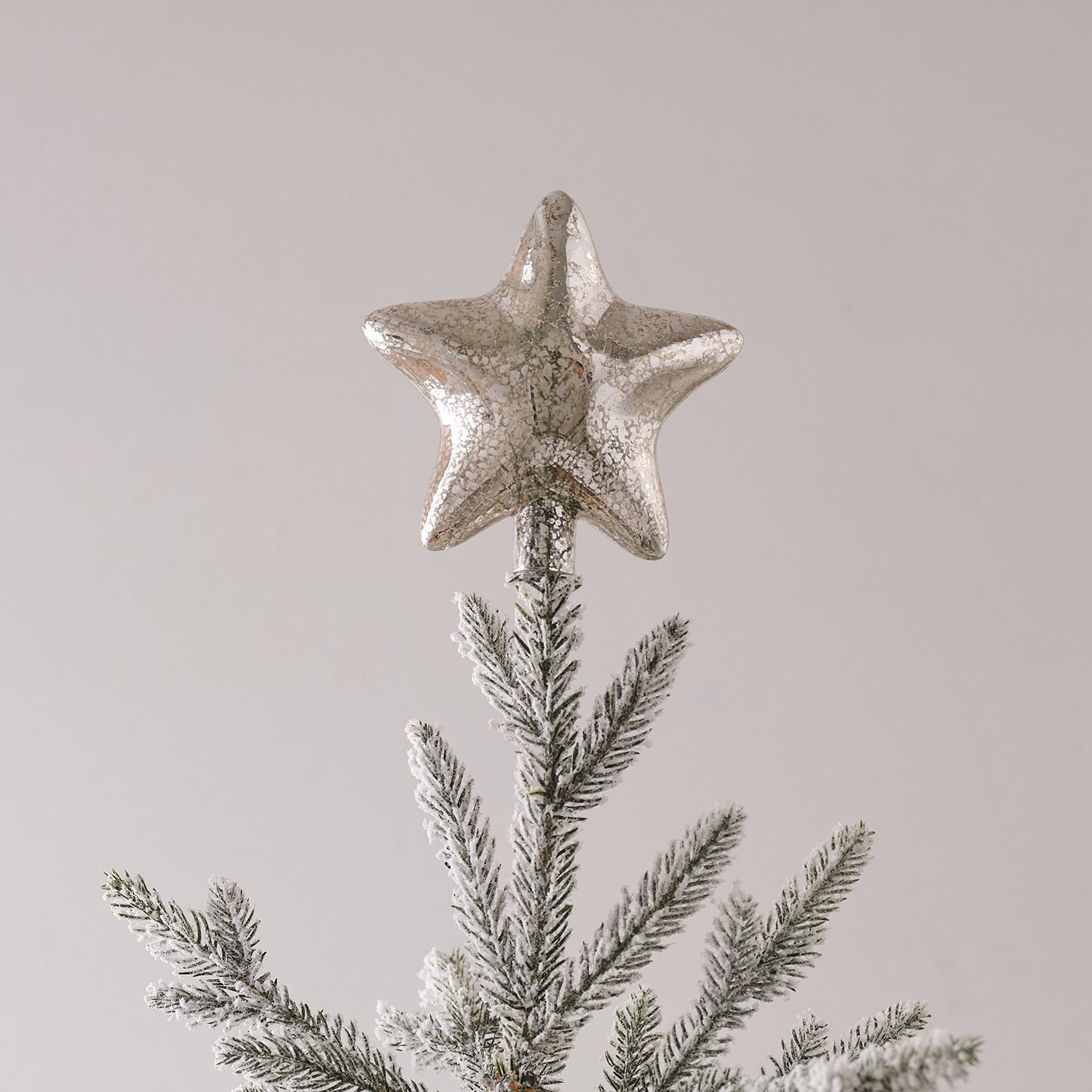12cm Star Shaped Glass Tree Topper UK
