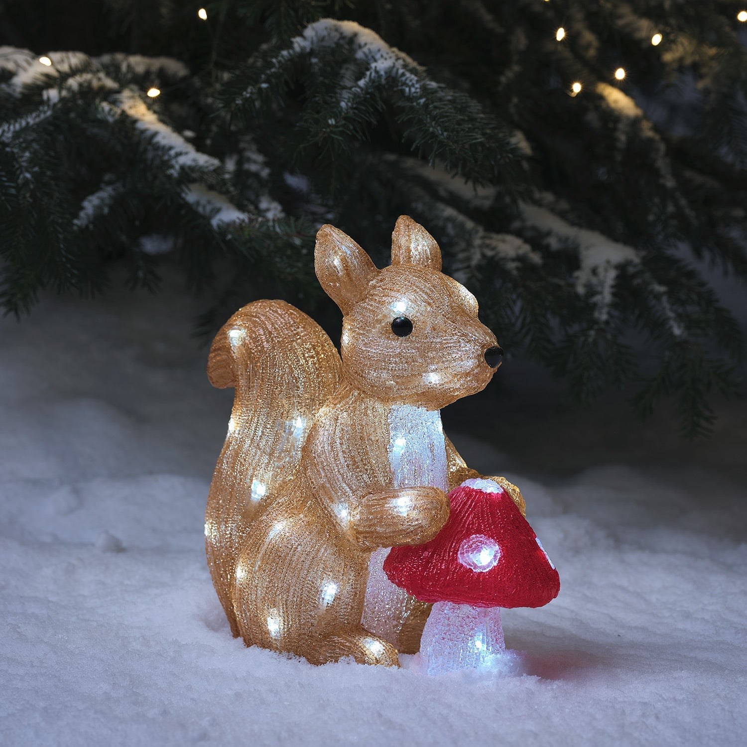 32cm Twiggy the Squirrel & Toadstool LED 3D Acrylic Figure UK