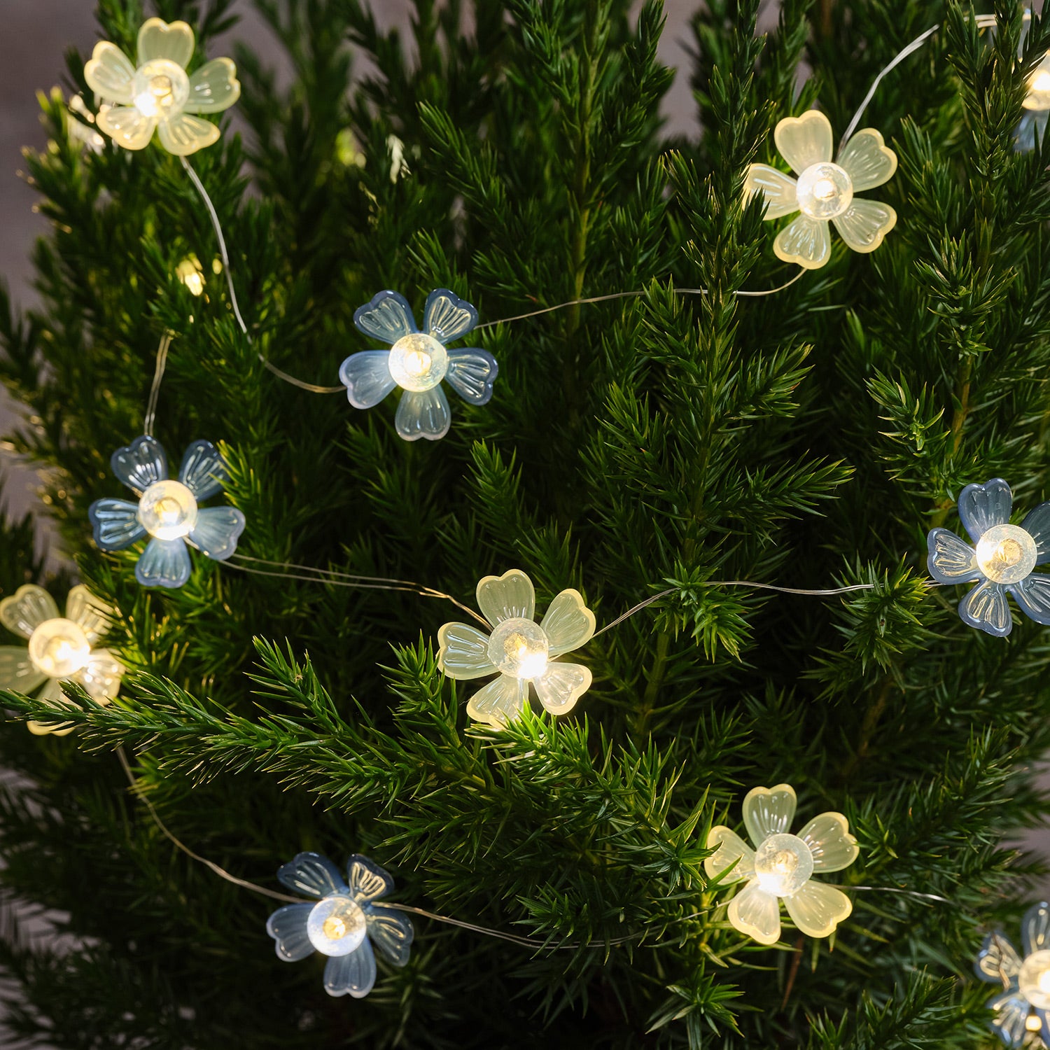 Blue Haze Flower Outdoor Battery Micro Lights
