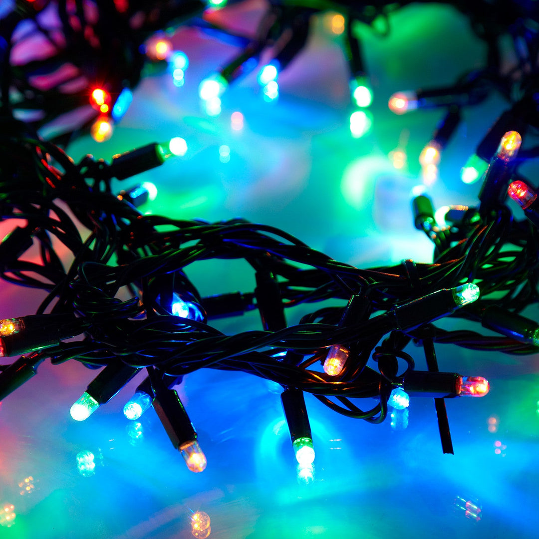 Core Connect 10m 100 Multi Coloured Connectable Fairy Lights Green Cab