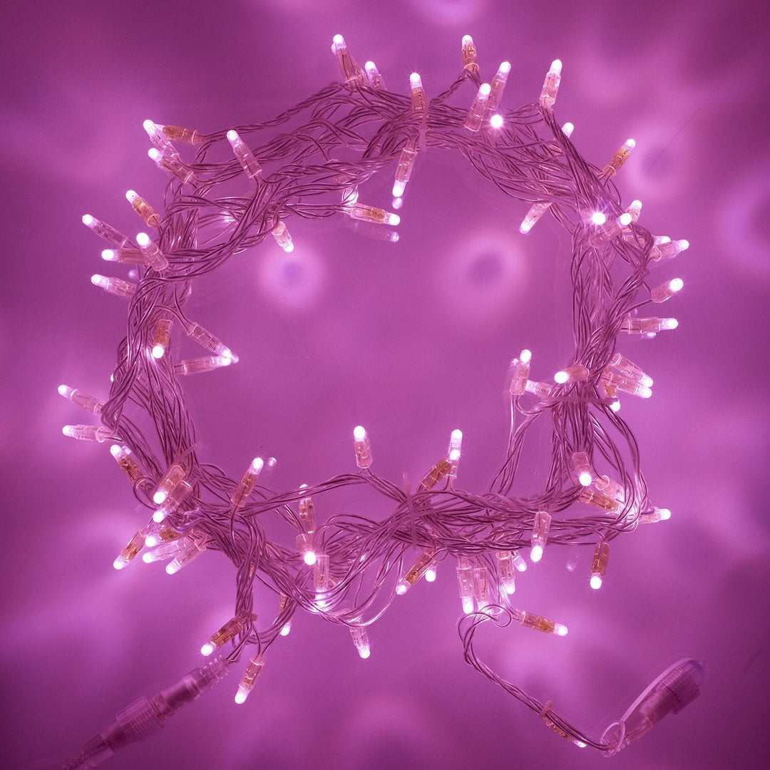 Core Connect 50m 500 Pink Connectable Fairy Lights Clear Cable
