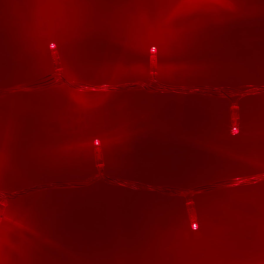 Core Connect 10m 100 Red Connectable Fairy Lights Clear Cable