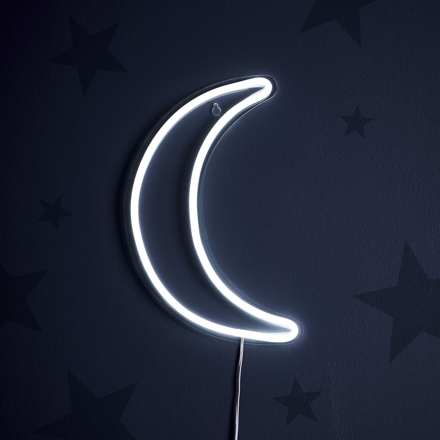White Moon Neon Wall Light – Lights4fun.co.uk