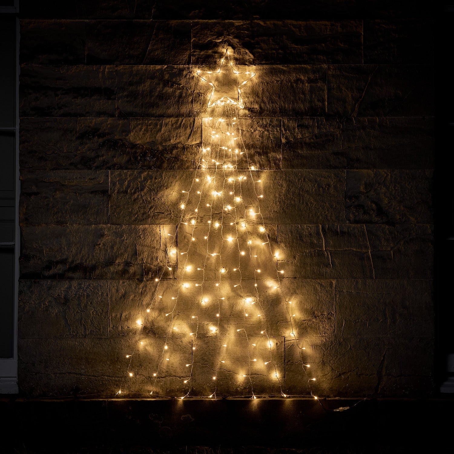 1.8m Dual Colour LED 2D Christmas Tree and Star Wall Light