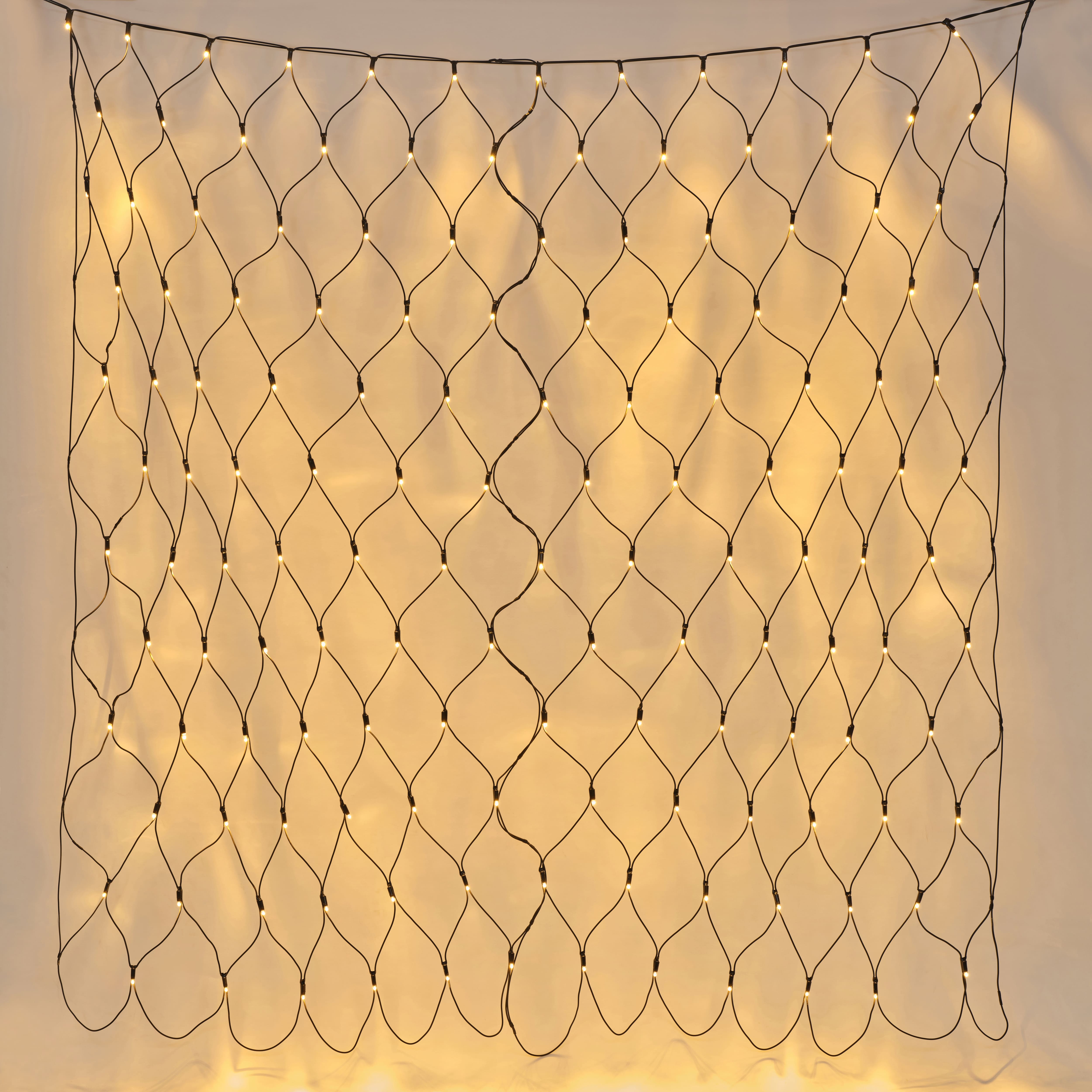 Plus Connect 12m x 2m 864 Warm White Connectable Net Lights Black Cabl