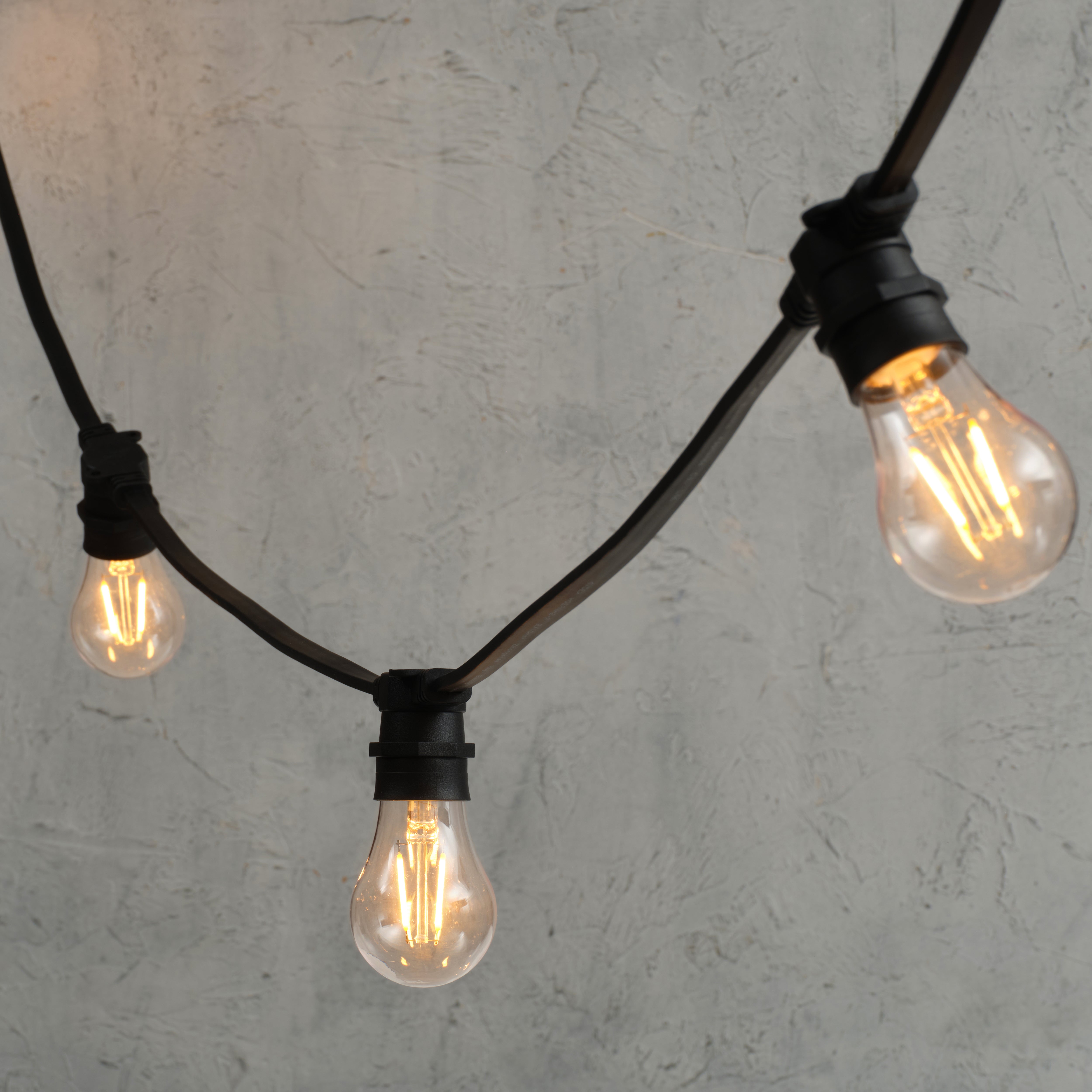 Plus Connect 5m 10 Warm White Connectable Festoon Lights A60 Bulb Clea