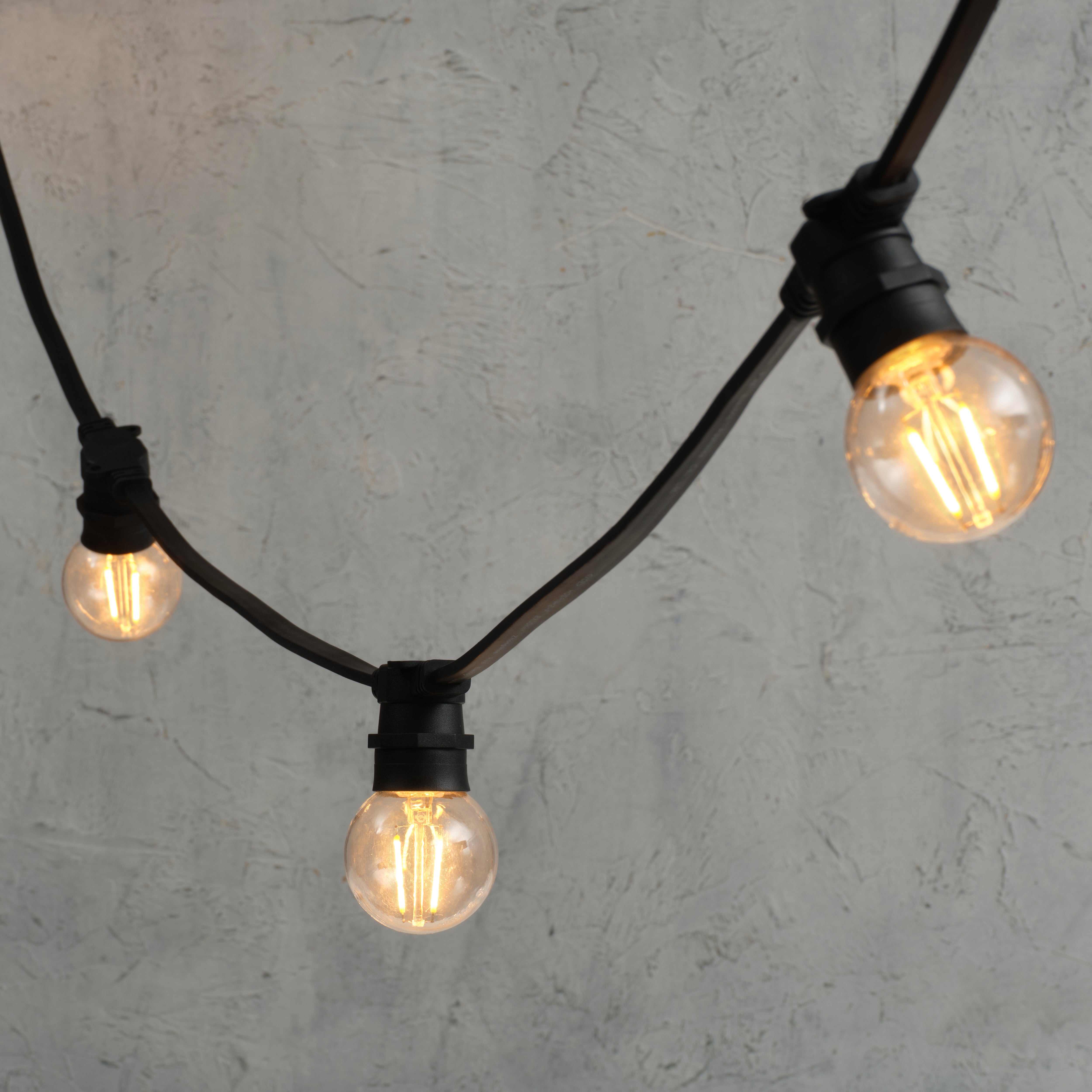Plus Connect 5m 10 Warm White Connectable Festoon Lights G60 Bulb Clea