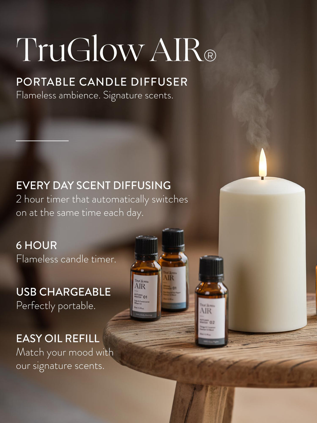 TruGlow AIR® Portable Candle Diffuser