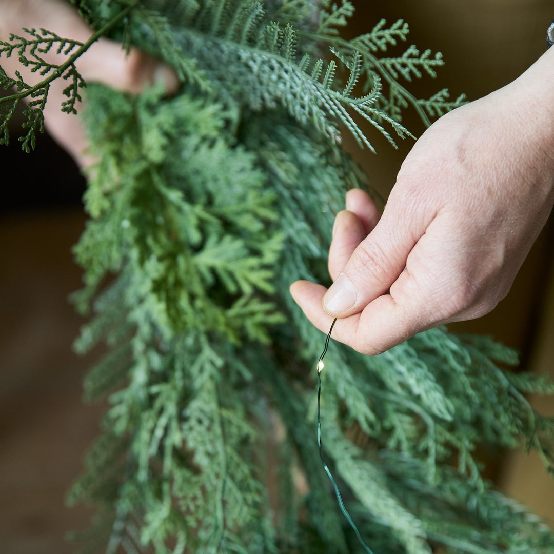 How to Style a DIY Hanging Branch with Lights