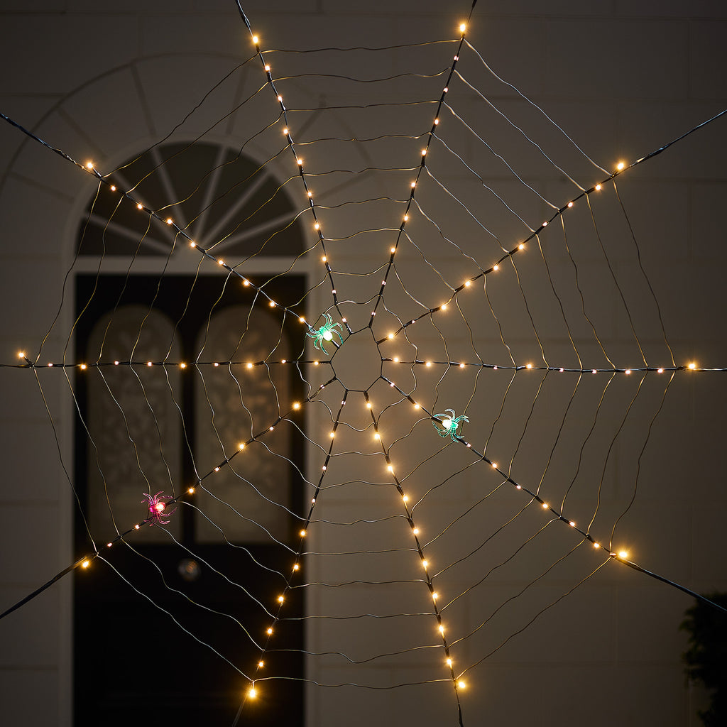 100 LED Light Up Spiders Web | Lights4fun.co.uk