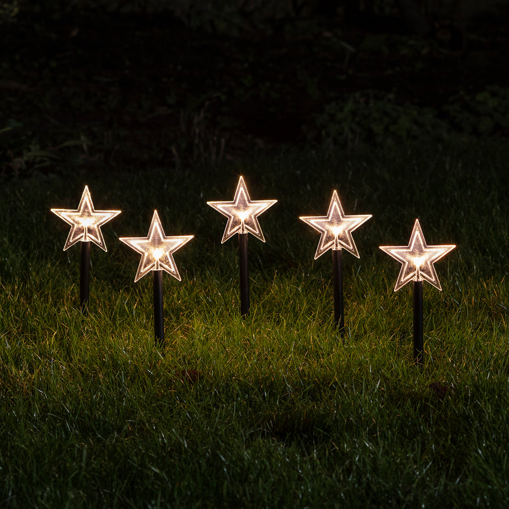 5 Star Christmas Garden Stake Lights | Lights4fun.co.uk