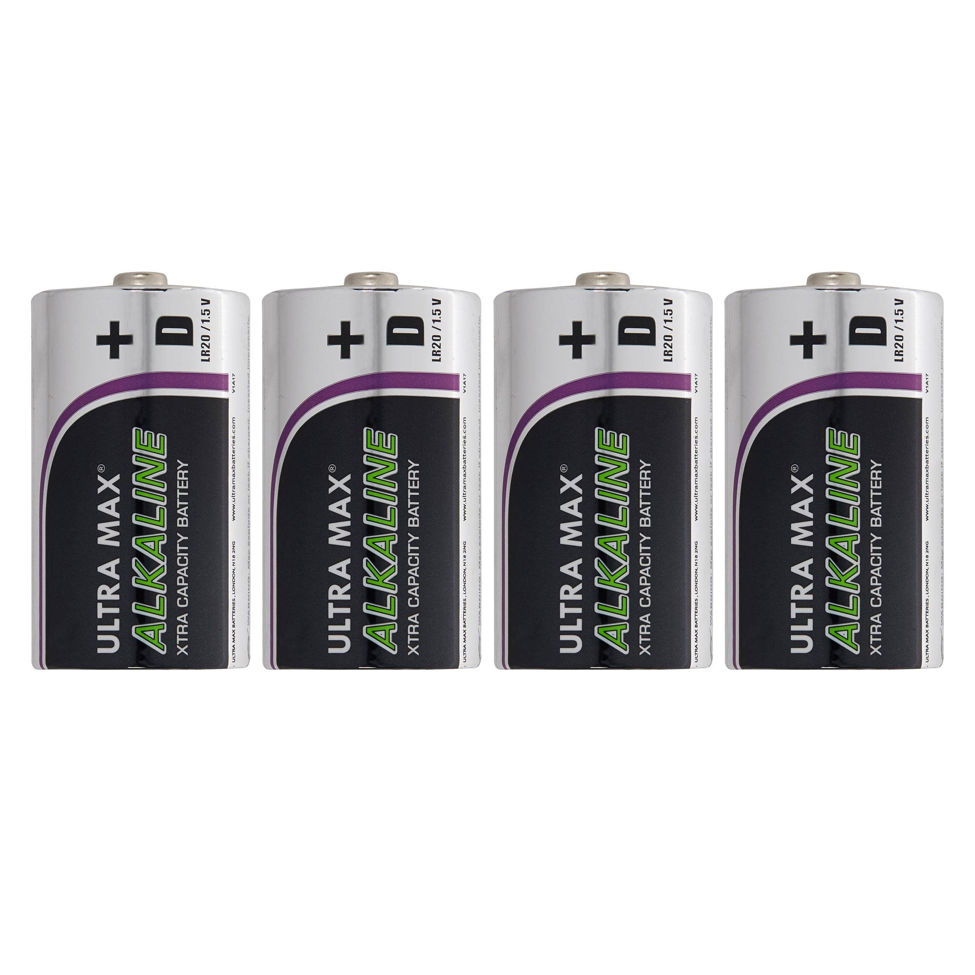 D Ultra Alkaline Batteries - Pack Of 4 | Lights4fun.co.uk