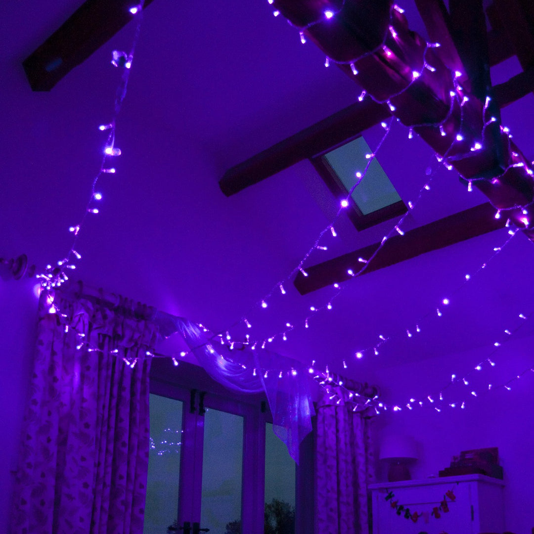 Core Connect 20m 200 Purple Connectable Fairy Lights Clear Cable ...