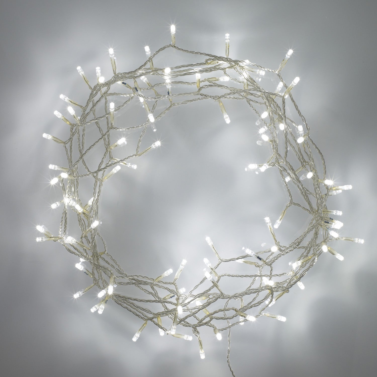 100 White LED Fairy Lights On Clear Cable – Lights4fun.co.uk