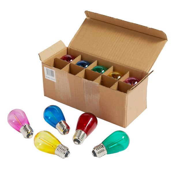 10 Multi Coloured Light Bulbs for Ultimate Connect Festoon Lights ...