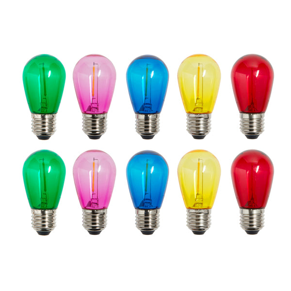 10 Multi Coloured Light Bulbs for Ultimate Connect Festoon Lights ...