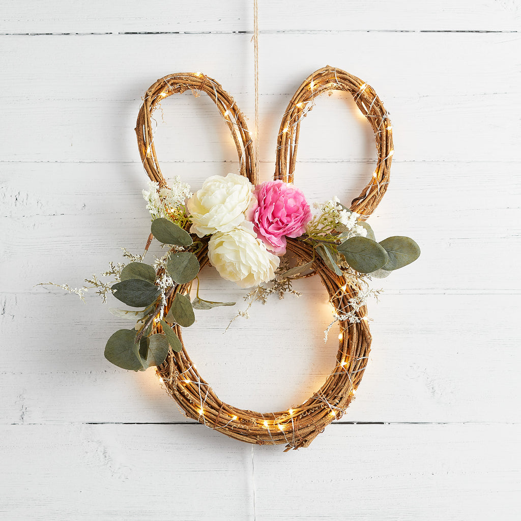 38cm Bunny Easter Wreath Micro Light Bundle | Lights4fun.co.uk