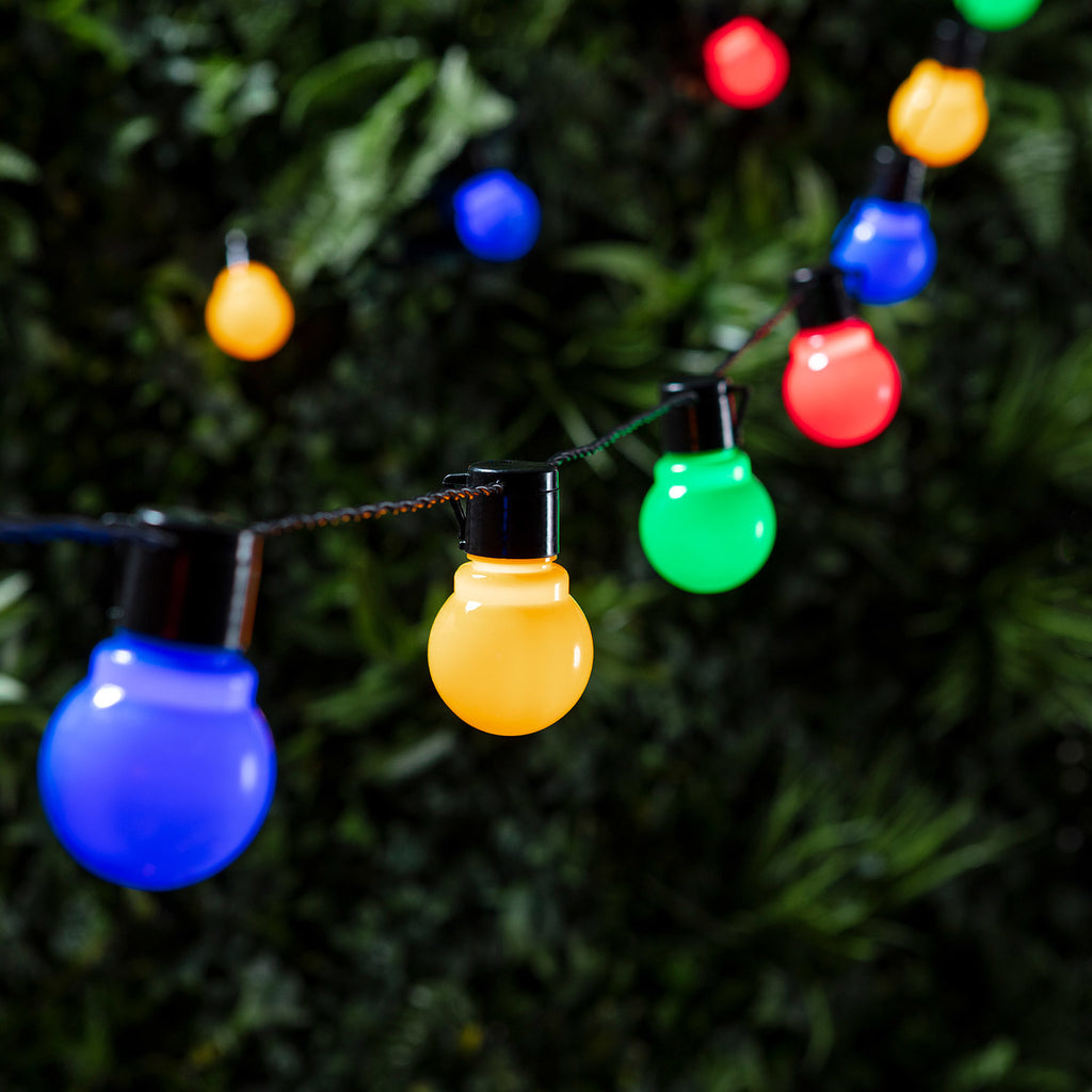 30 Multi Coloured Plug In Fiesta Festoon Lights | Lights4fun.co.uk